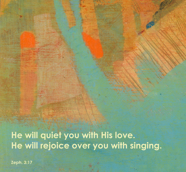 Print with scripture in a desk display – Mandy Bankson